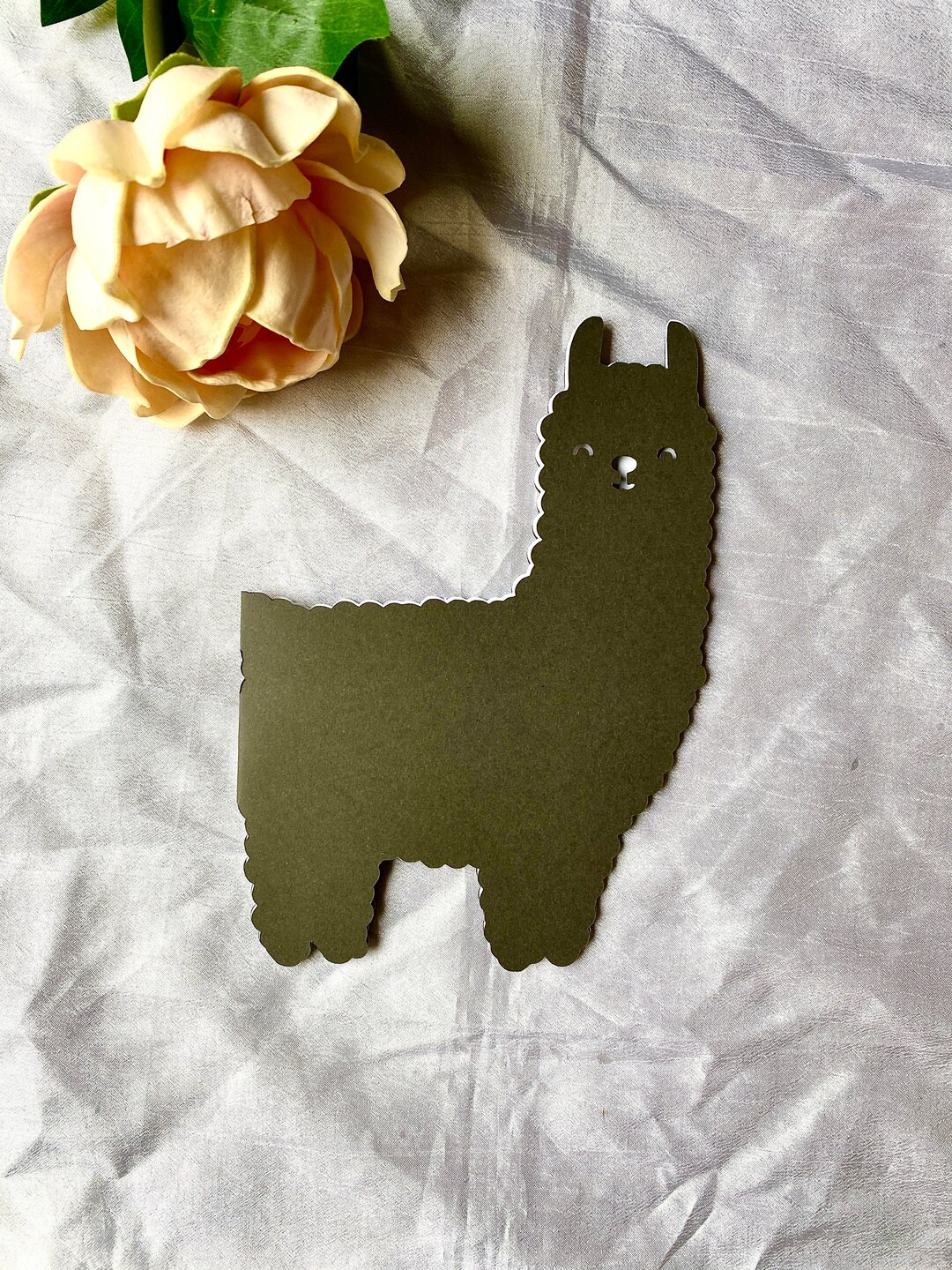 Cute Llama Card SVG Template, Alpaca Card for Him Cutout Cricut ...