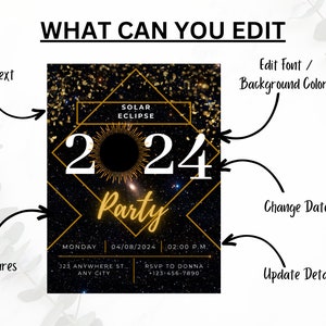 Total Solar Eclipse Party Invitation, Celestial Eclipse Viewing Party ...