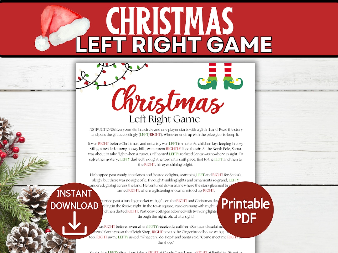 Left Right Christmas Game, Fun Christmas Party Pass the Present Game ...
