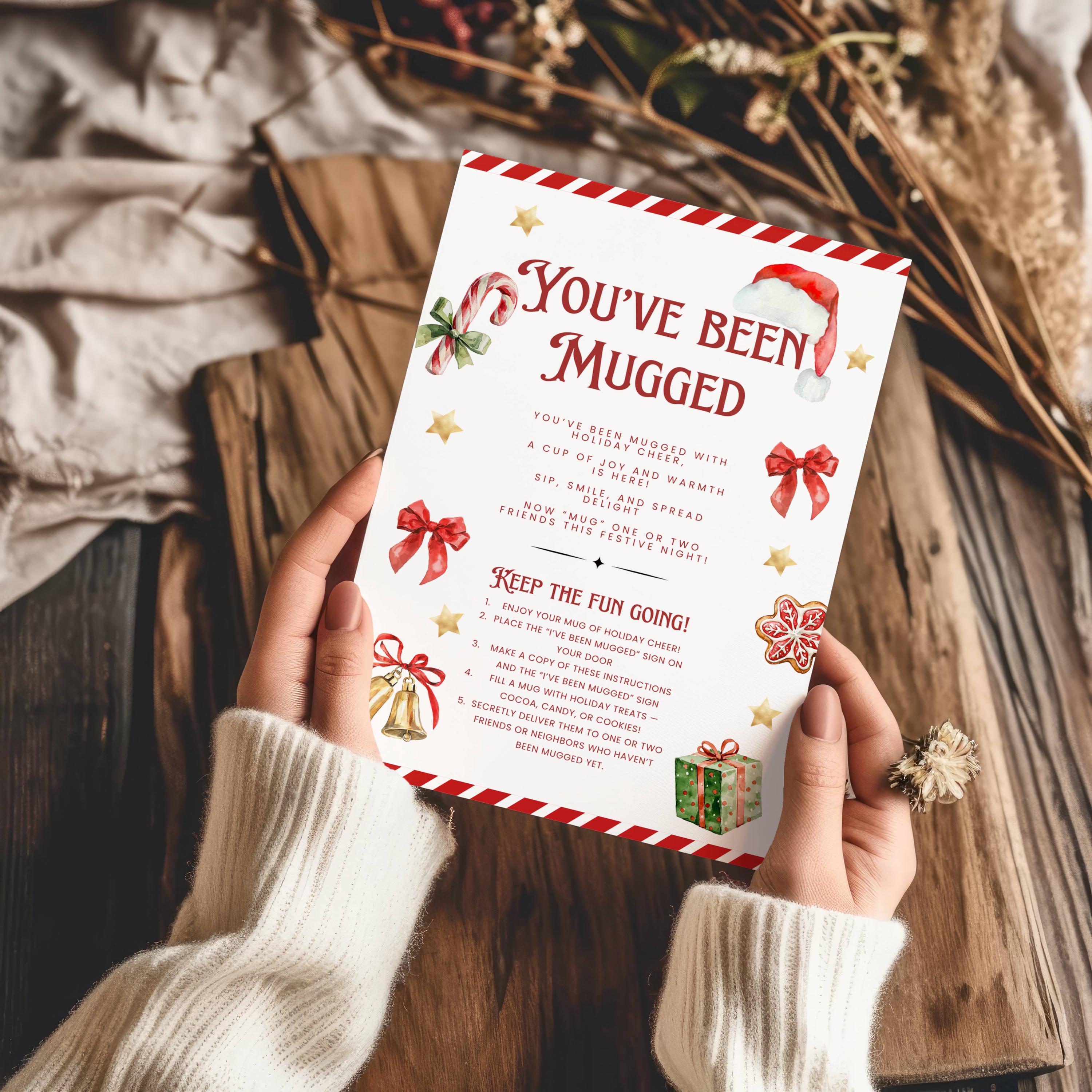 You've Been Mugged Printable, We've Been Mugged Christmas Game, Mug ...