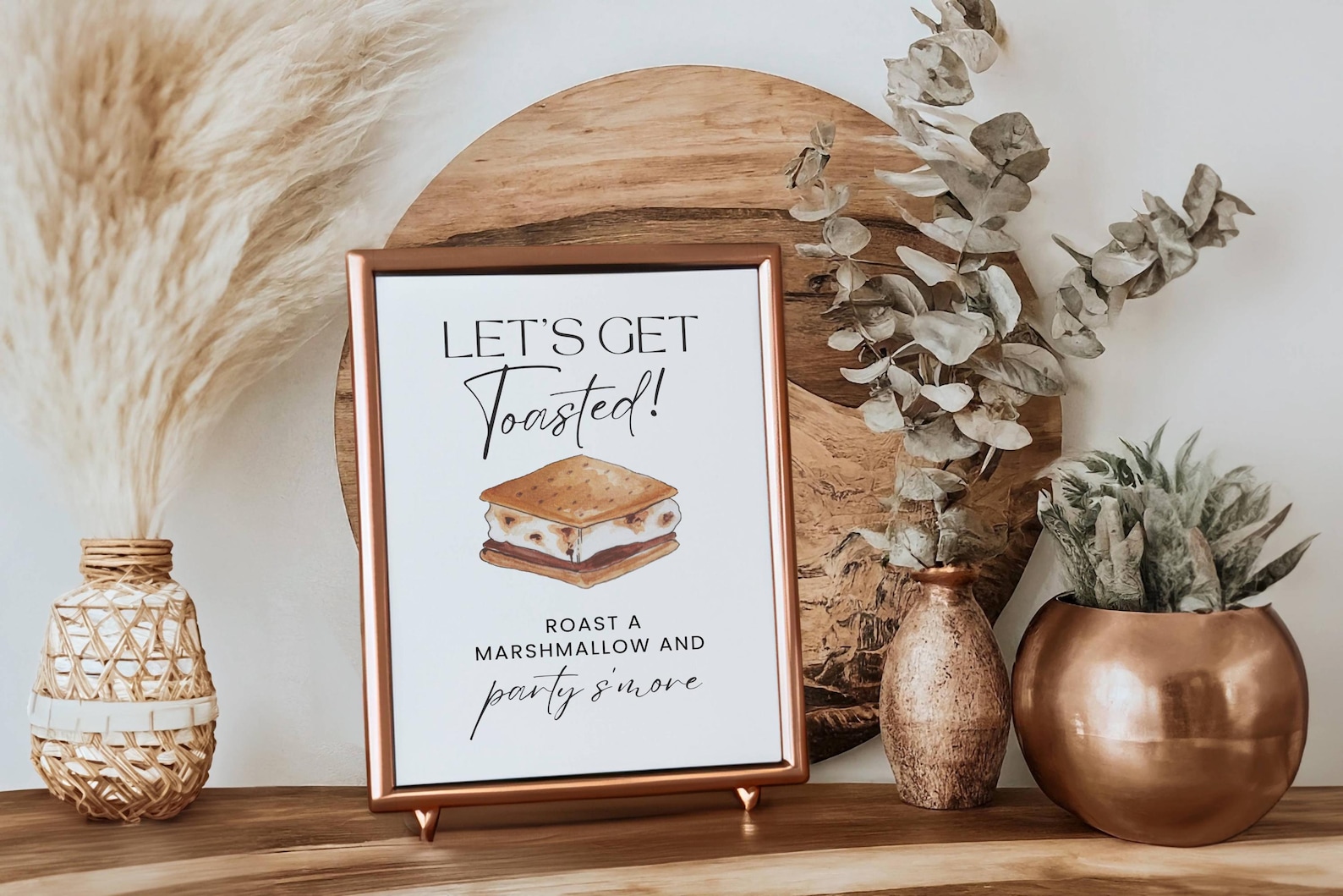 Smore Bar Sign, S'more Station Sign Menu Template, Minimalist Wedding ...
