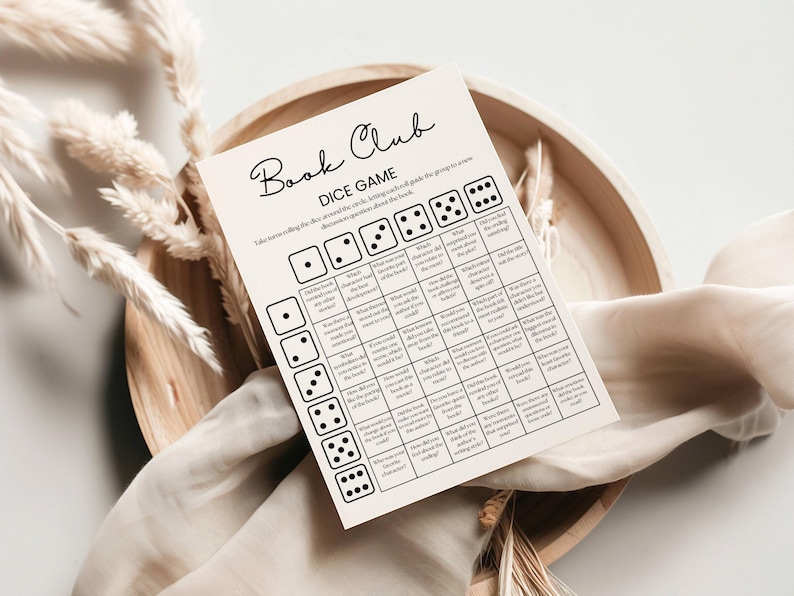 Book Club Dice Game, Reading Group Discussion Questions, Book Club Game ...