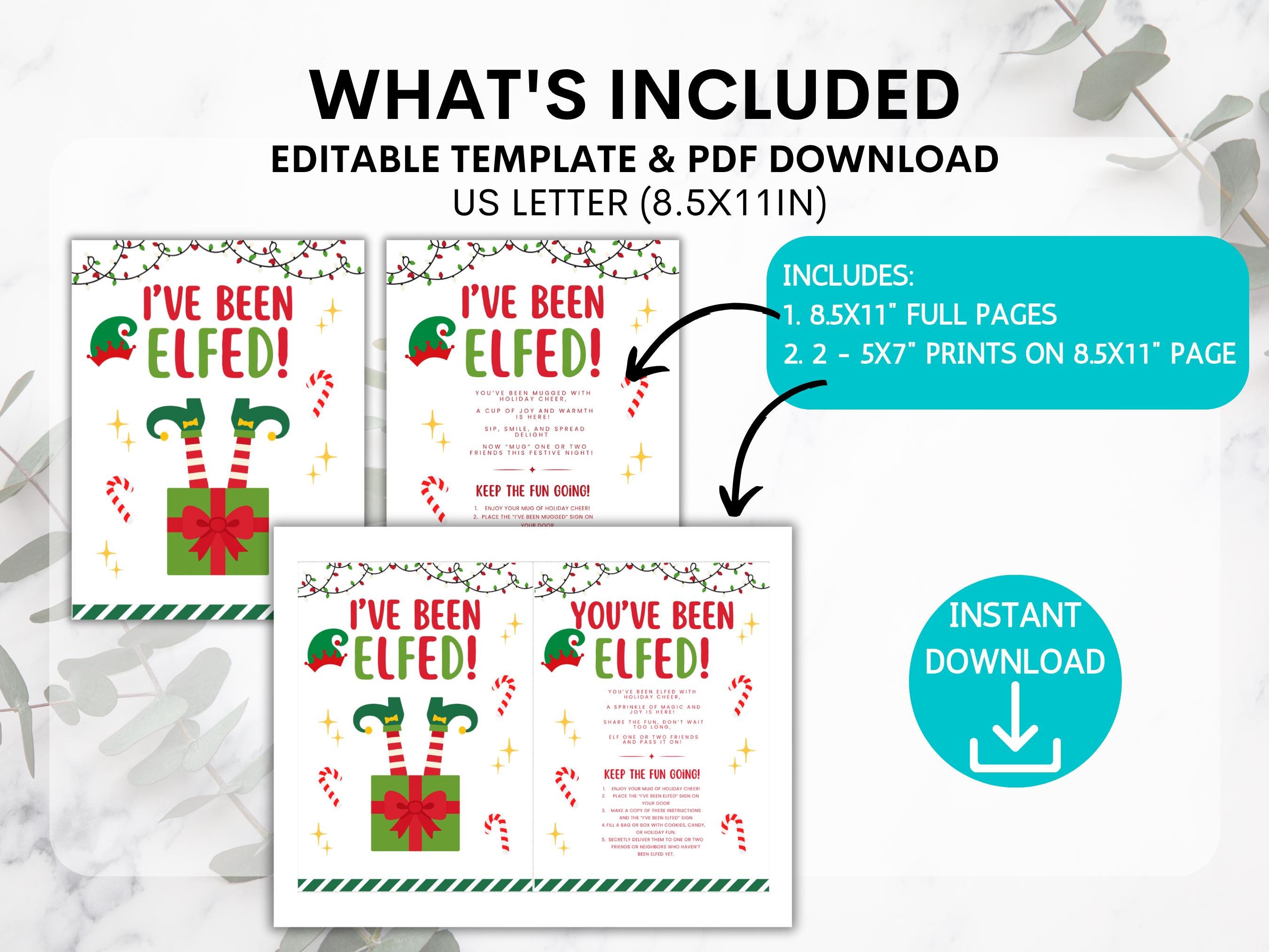 You've Been Elfed Printable, We've Been Elfed Christmas Game, Elf ...