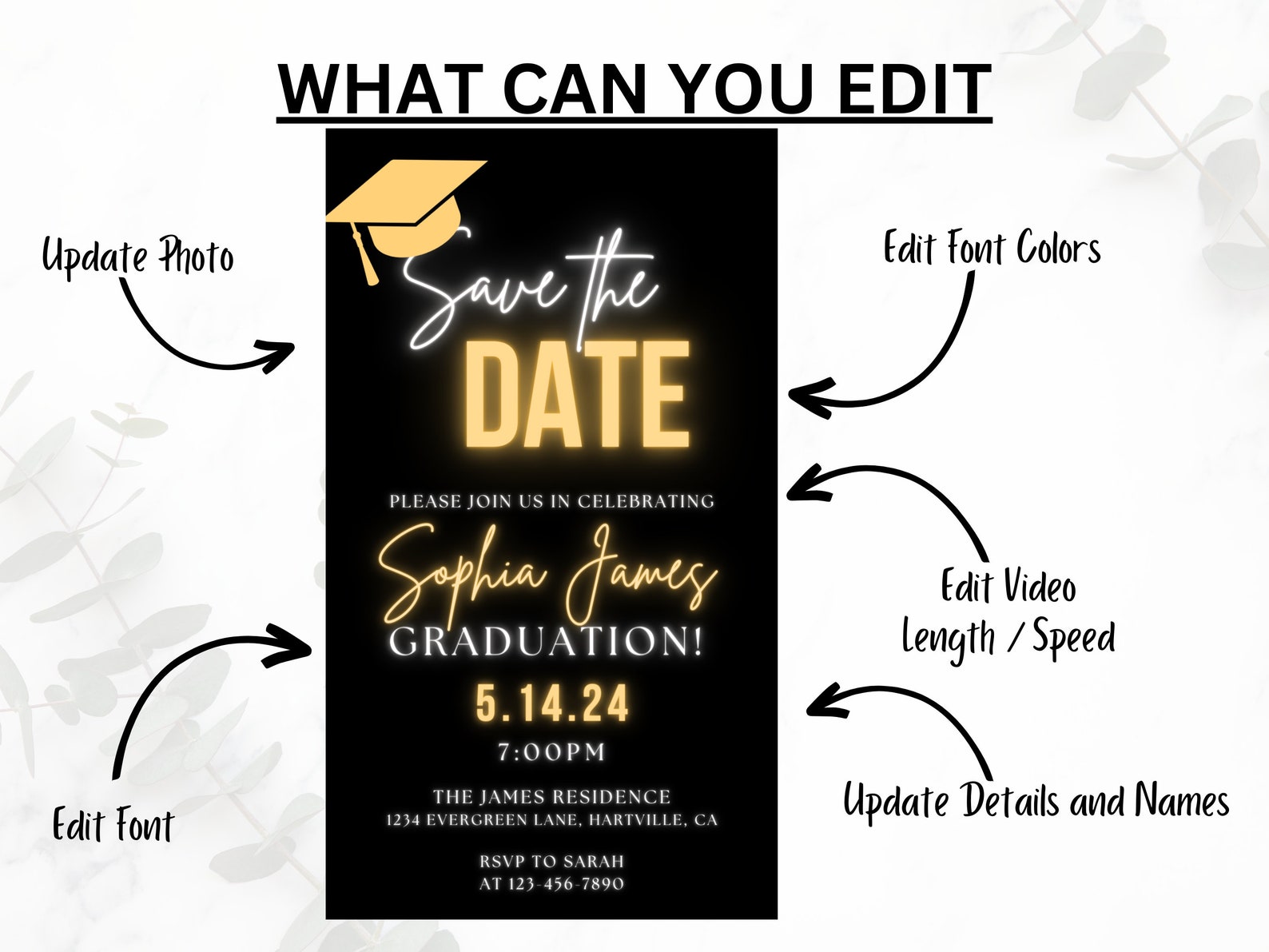 Graduation Invitation Template, Senior Graduate Announcement ...