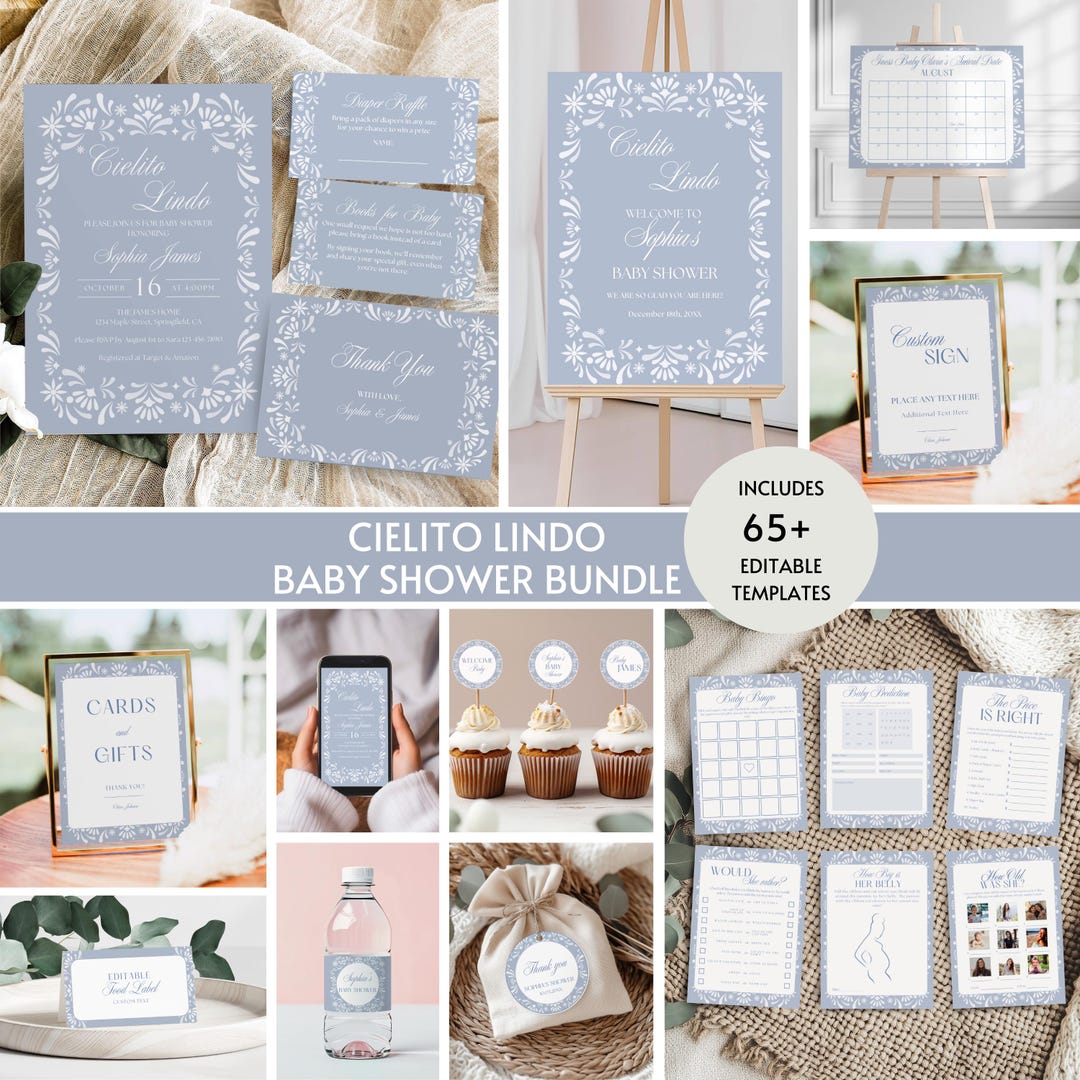 Cielito Lindo Baby Shower Bundle, Mexican Talavera Theme Baby Shower ...