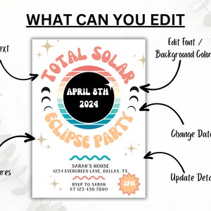 Total Solar Eclipse Party Invitation, Printable Eclipse Viewing Party ...