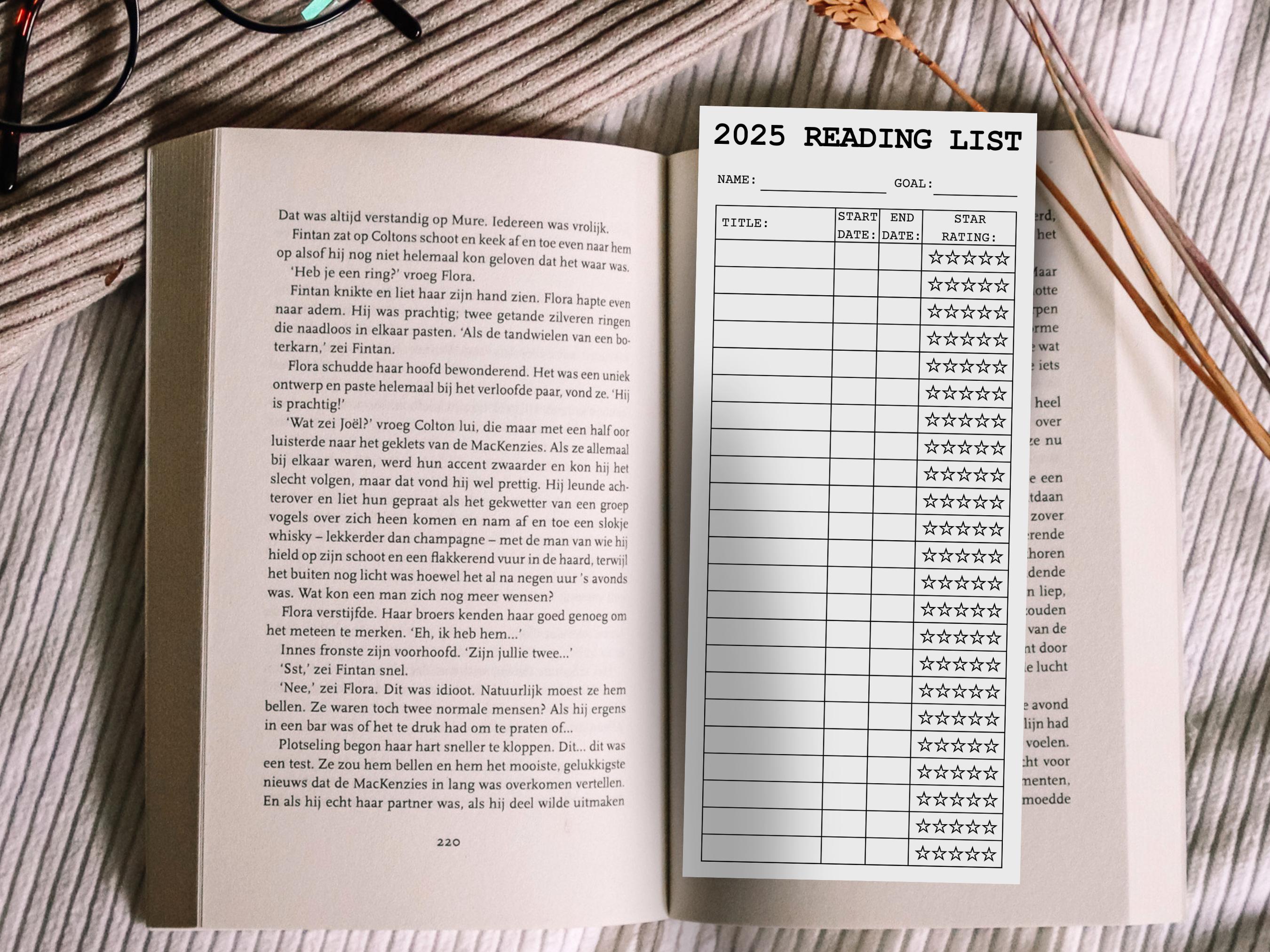 Book Review & Reading List Bookmark Bundle Printable Template, Book ...