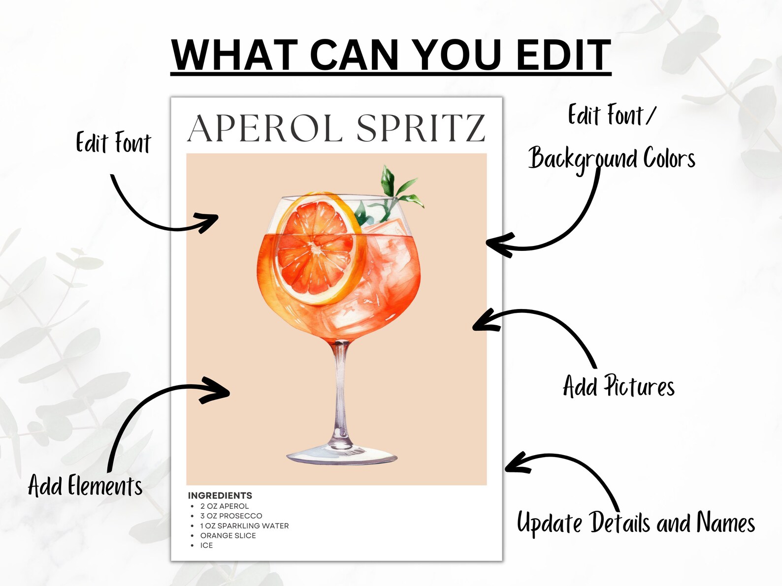 Aperol Spritz Bar Sign, Aperol Spritz Cocktail Print, Signature Drink ...