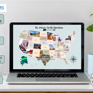 US Photo Map, Digital 50 State Picture Adventure Map, Unique USA Travel ...