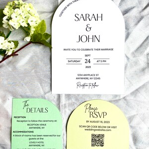 Arched Wedding Invitation Bundle, Geometric Invitation Template ...