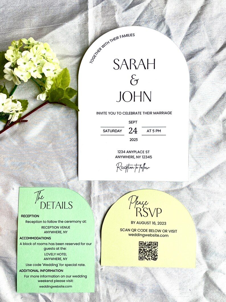 Arched Wedding Invitation Bundle Geometric Invitation - Etsy