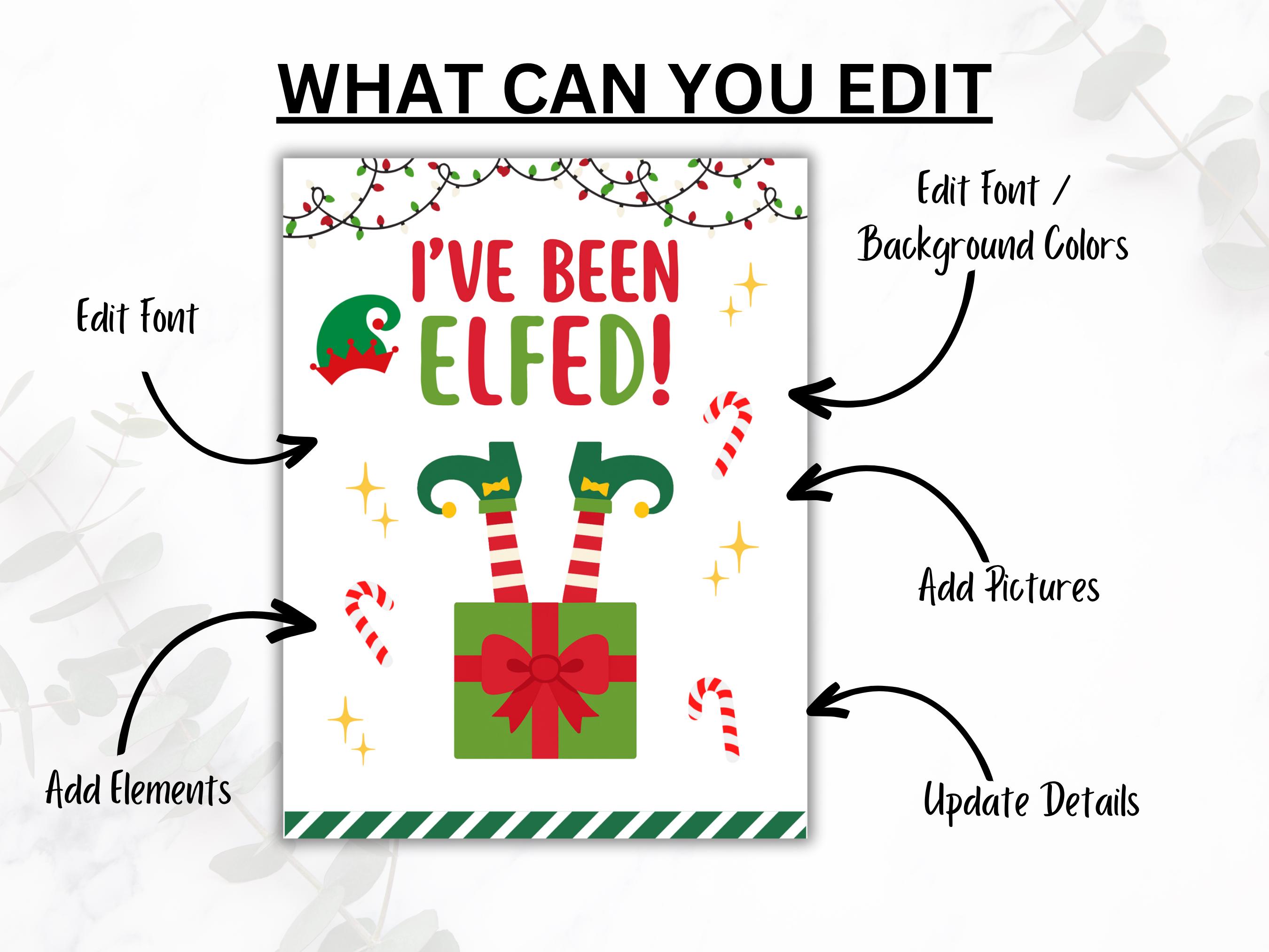 You've Been Elfed Printable, We've Been Elfed Christmas Game, Elf ...