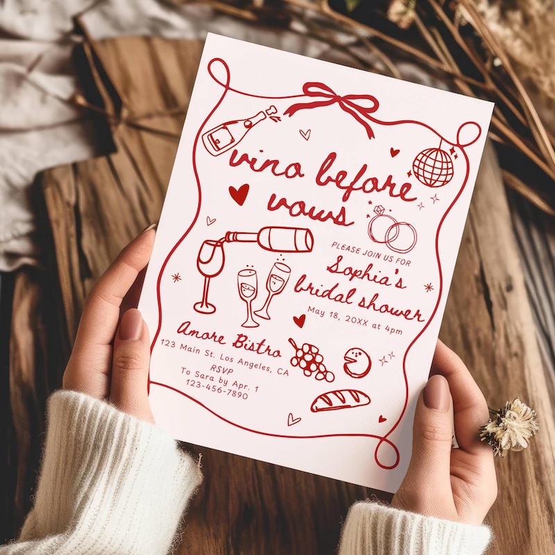 Winery Invite Bridal - Etsy