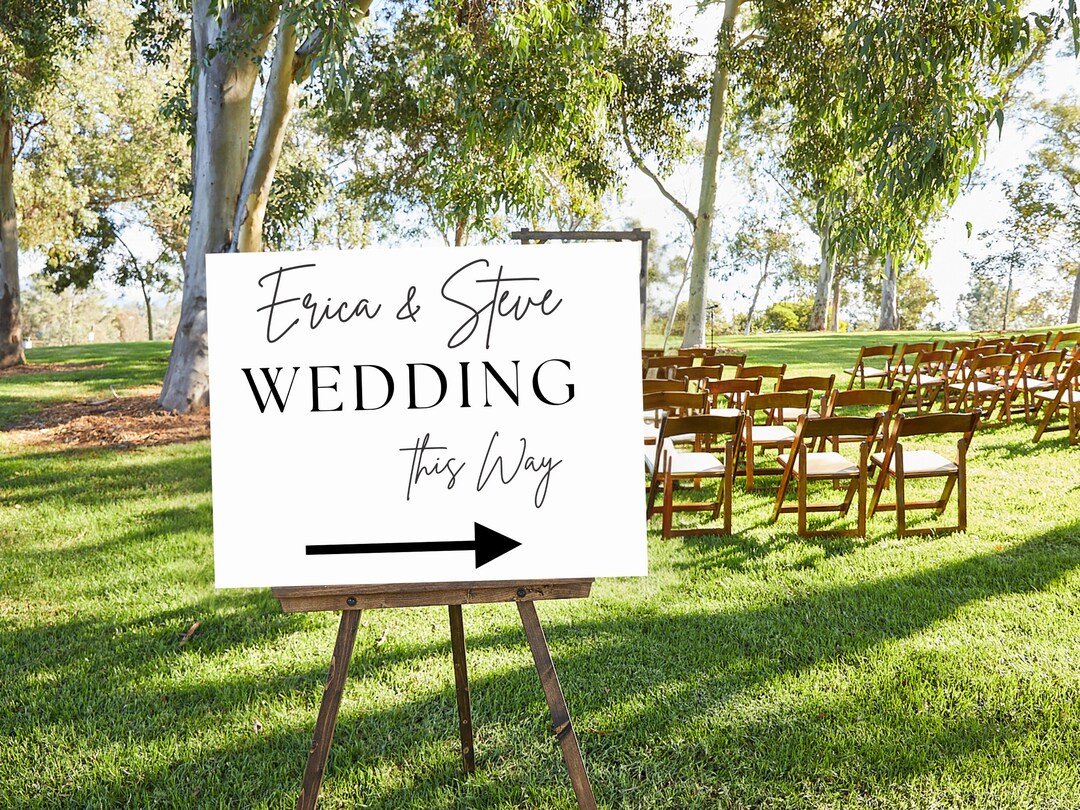 Minimalist Wedding Parking Sign Bundle, Editable Modern Wedding Shuttle ...