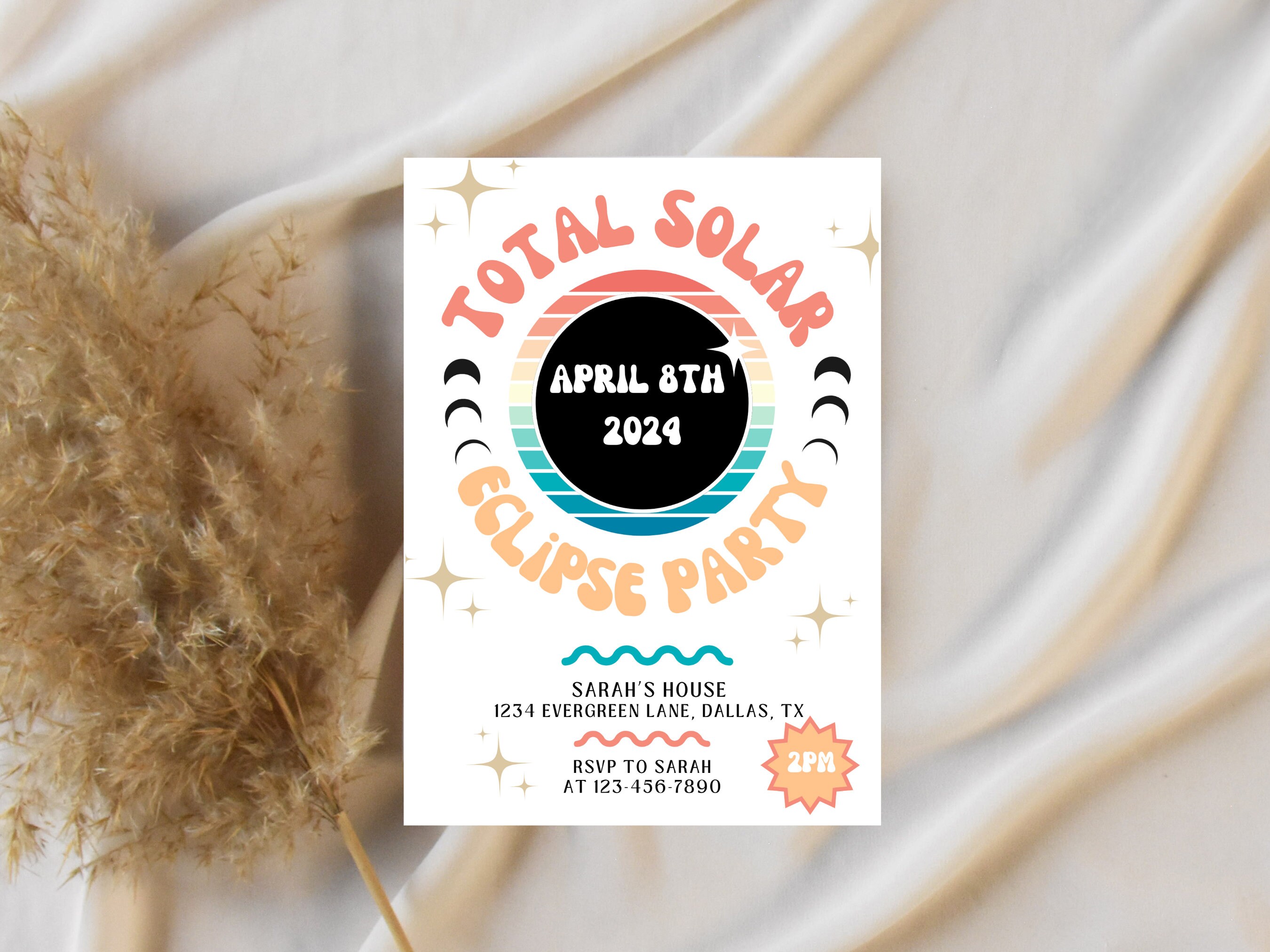 Total Solar Eclipse Party Invitation, Printable Eclipse Viewing Party ...