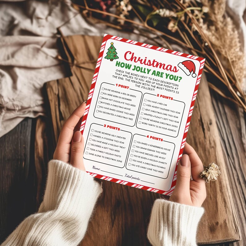 How Jolly Are You Christmas Game, Fun Christmas Party Game, Group ...