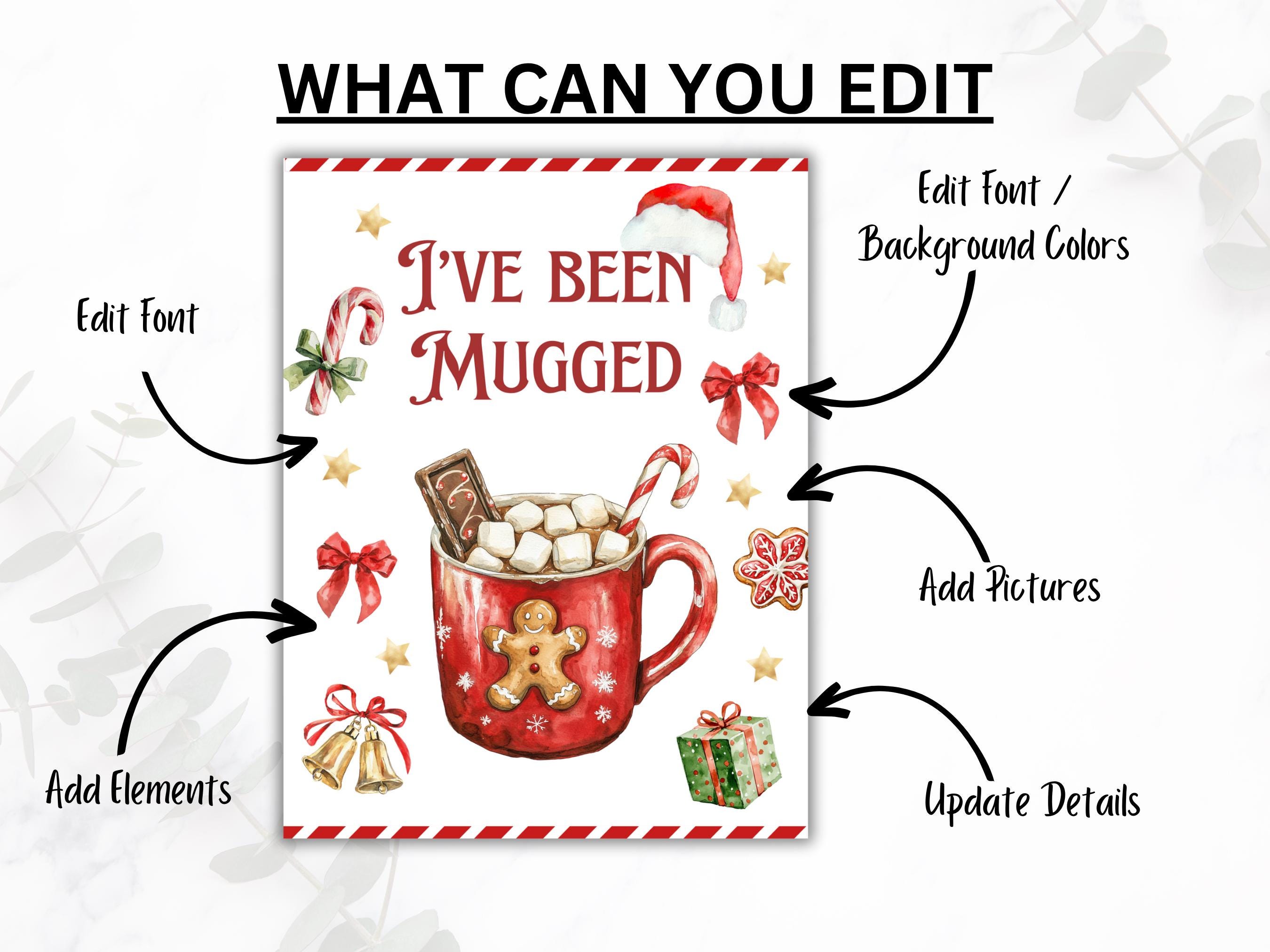 You've Been Mugged Printable, We've Been Mugged Christmas Game, Mug ...