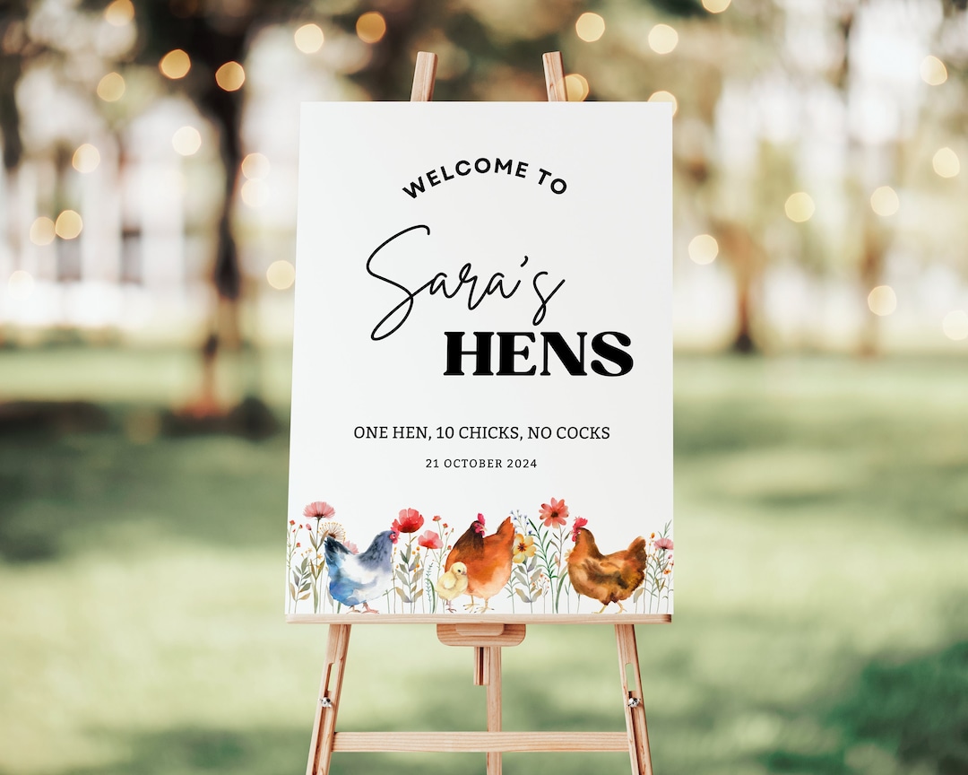 Editable Hens Party Welcome Sign Template, Bachelorette Welcome ...