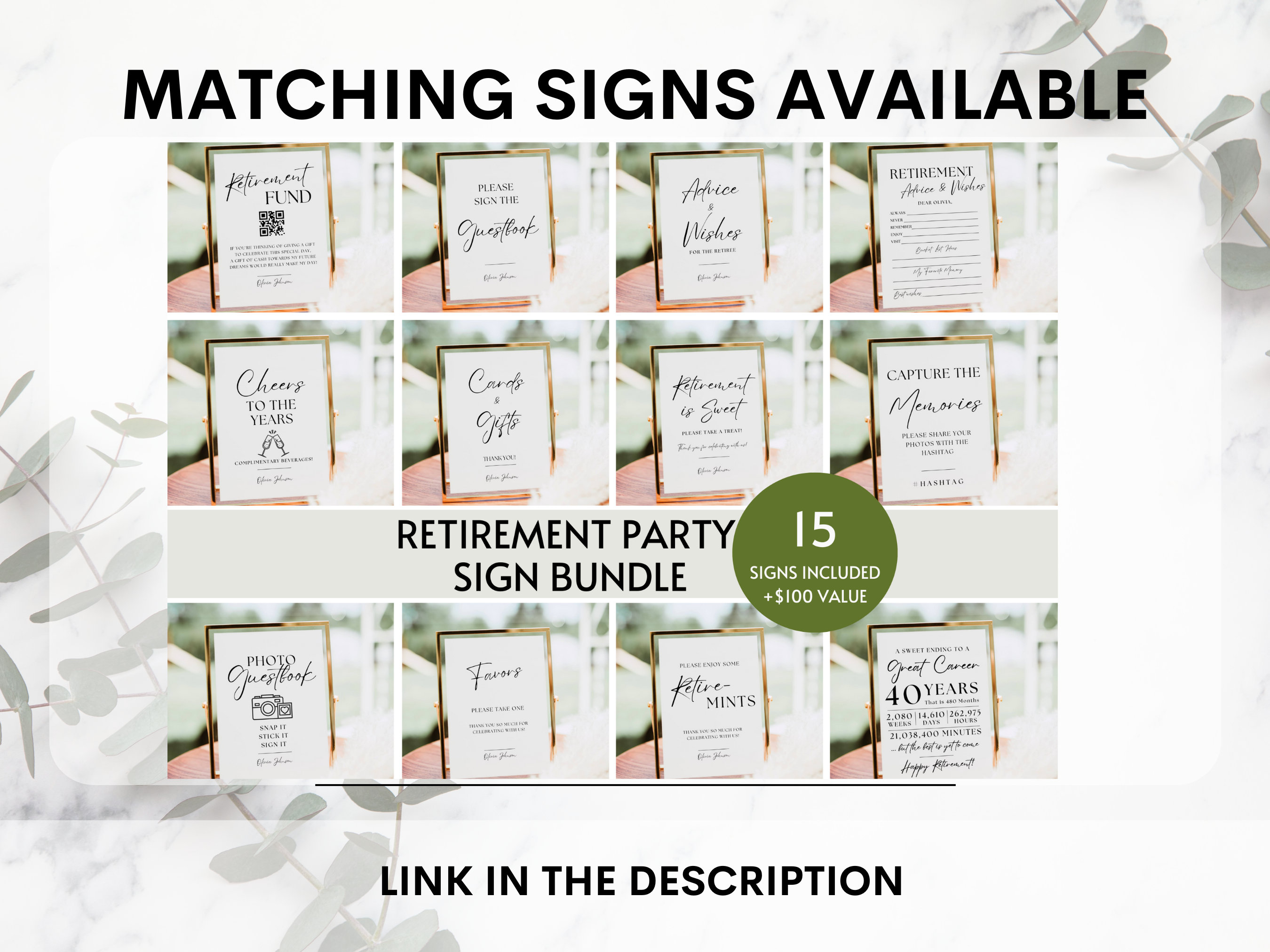 Retirement Party Sign Template, Modern Minimalist Retirement by the ...
