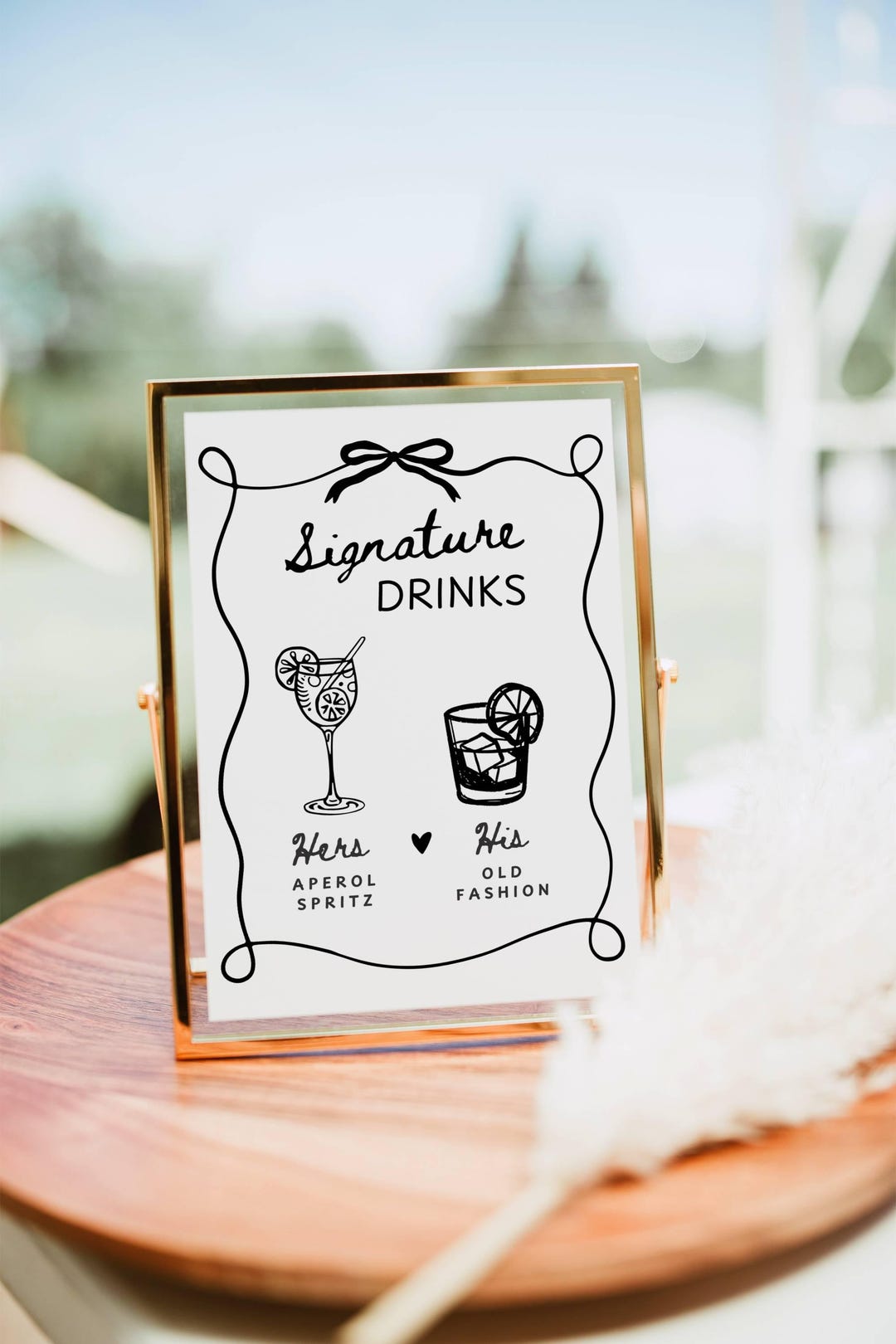Signature Drink Sign Template, Signature Drink Bar Menu Template, Hand ...