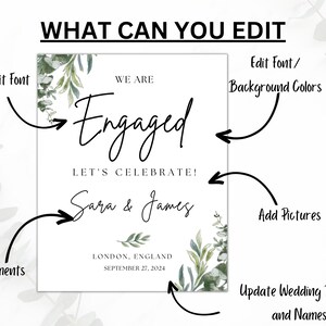 Engagement Party Sign, Engagement Welcome Sign, Minimalist Engaged Sign ...