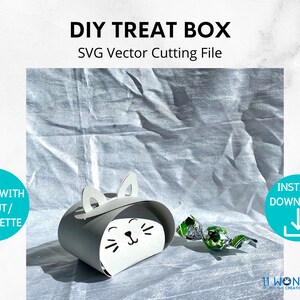Cat Treat Box Template DIY Gift Box Kitty SVG for Easter Party Favor ...