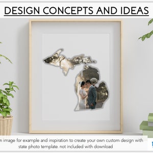 State Shaped Photo Collage Template, Digital US States Scrapbook in ...