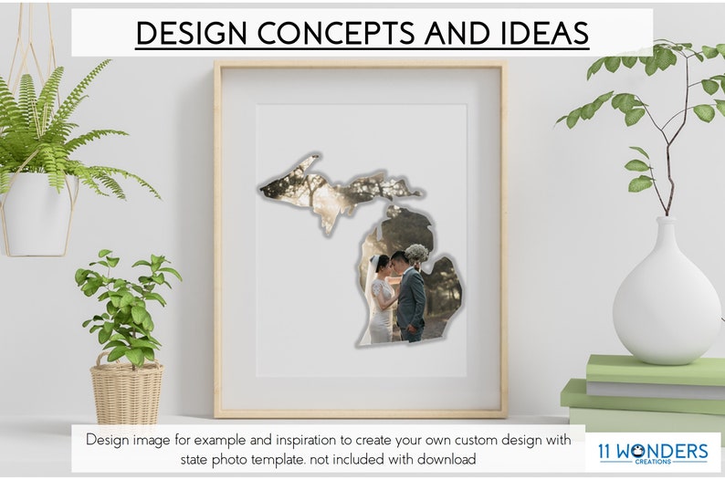 State Shaped Photo Collage Template Digital US States - Etsy