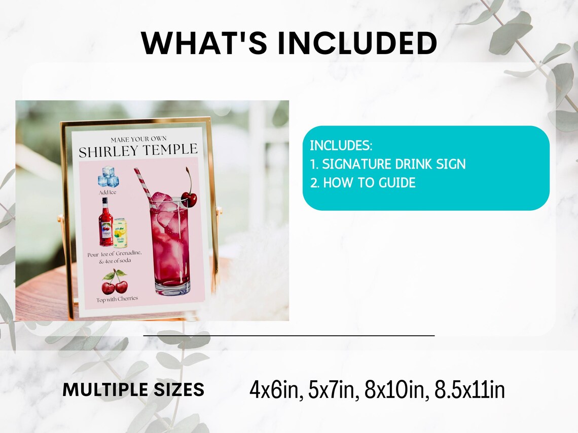 Shirley Temple Bar Sign, Shirley Temple Cherry Mocktail Signature Drink ...