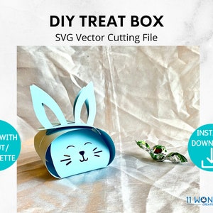 Easter Bunny Treat Box Template DIY Gift Box SVG for Easter - Etsy