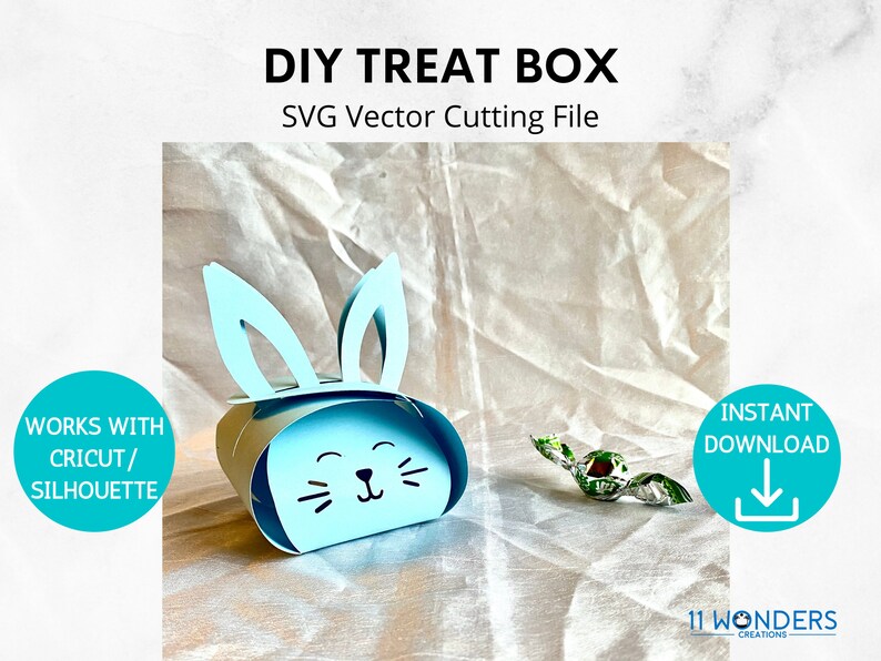 Easter Bunny Treat Box Template DIY Gift Box SVG for Easter - Etsy