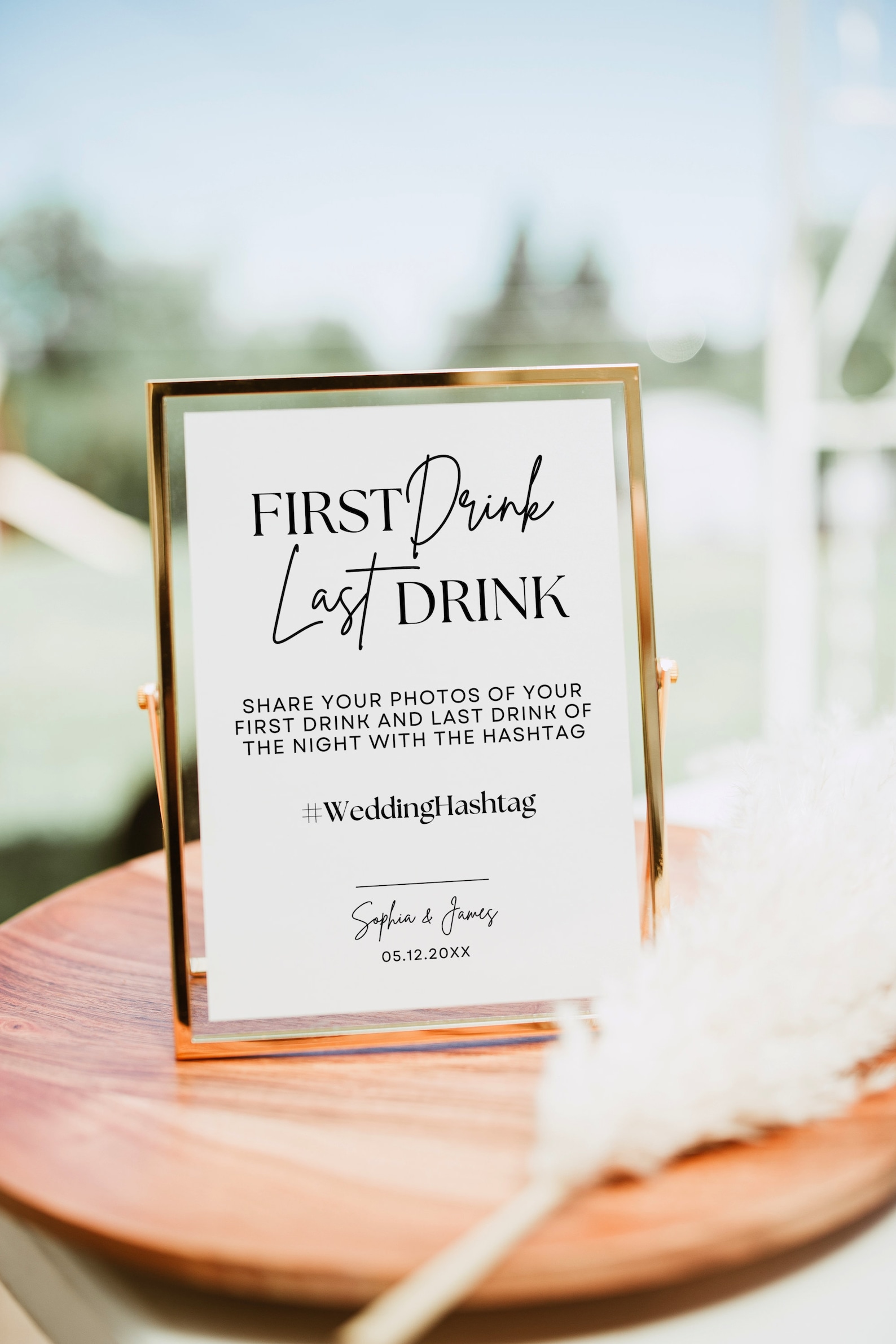 First Drink Vs Last Drink Photo Sign, Wedding Bar Sign Template, Funny ...