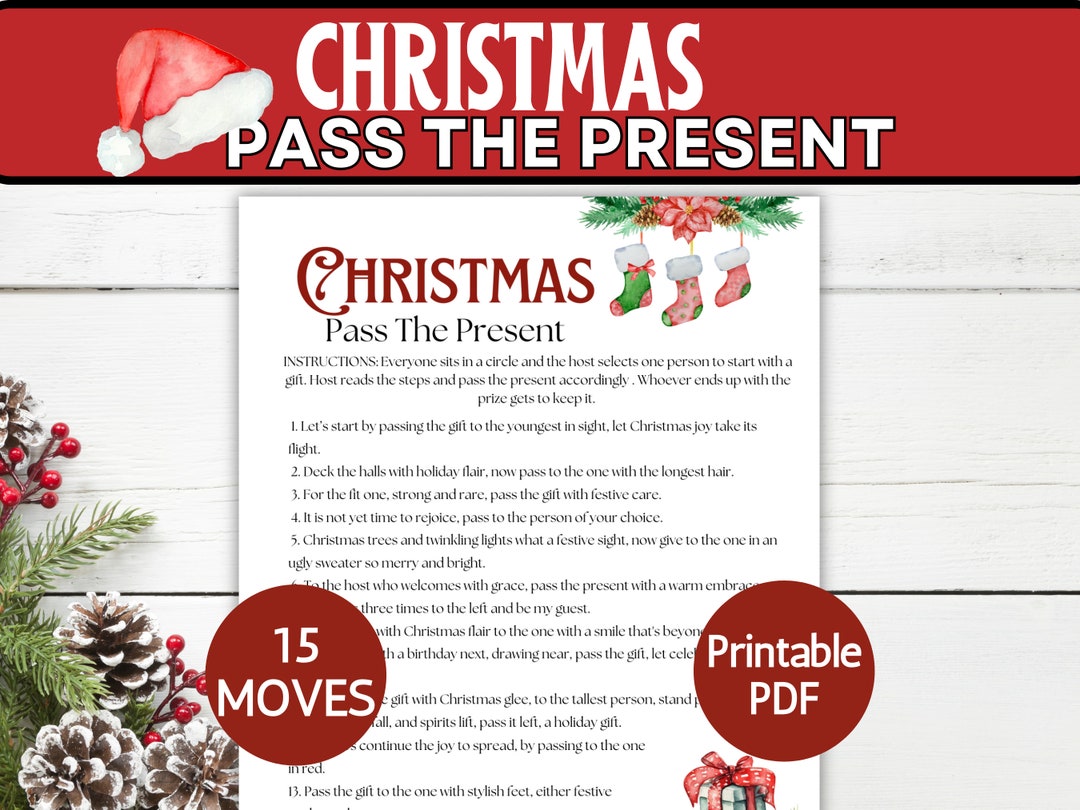 Christmas Pass the Present Game, Christmas Pass the Gift, Holiday ...