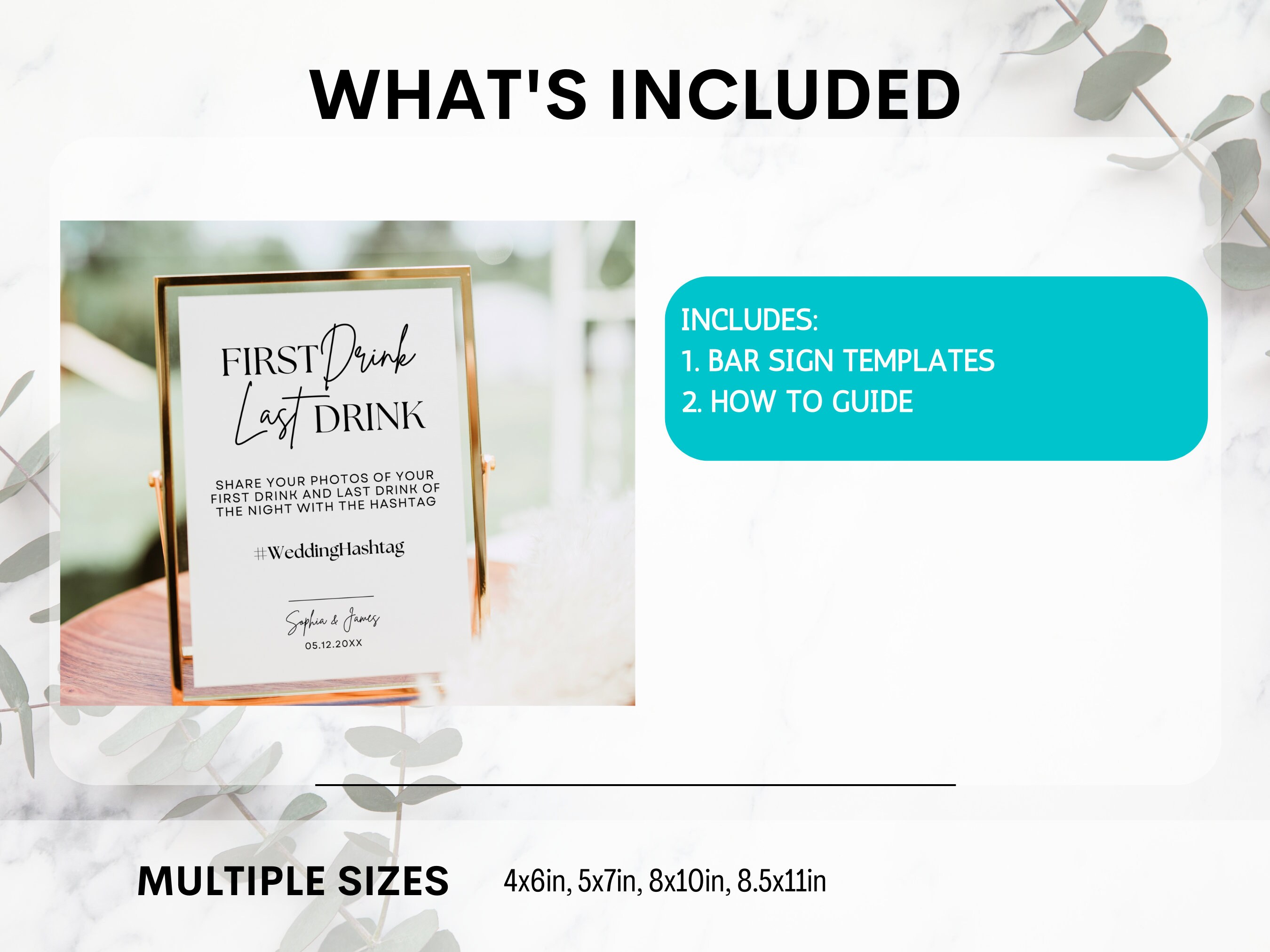 First Drink Vs Last Drink Photo Sign, Wedding Bar Sign Template, Funny ...