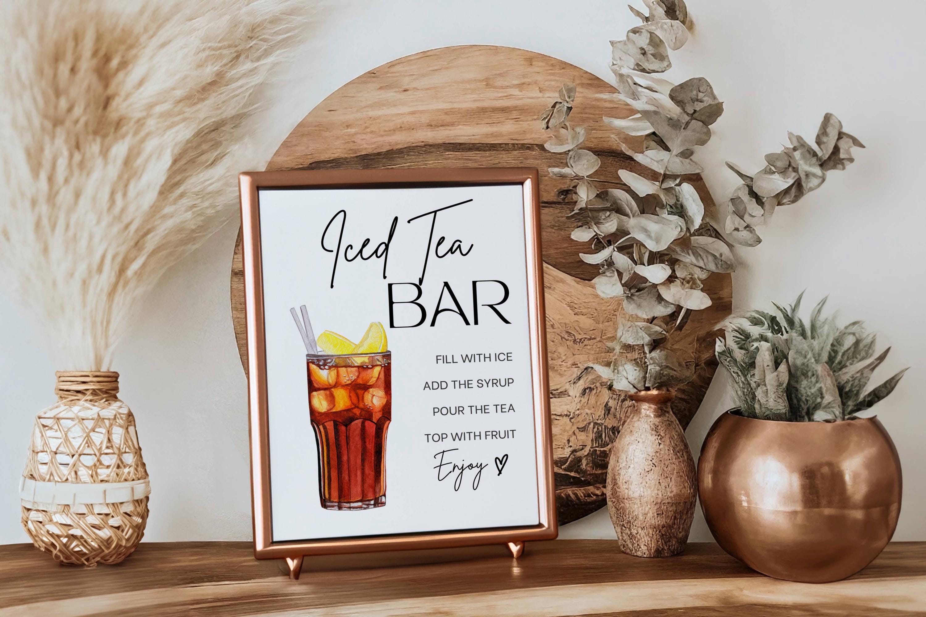 Iced Tea Bar Sign, Sweet Tea Bar Mocktail Print, Signature Drink Menu ...
