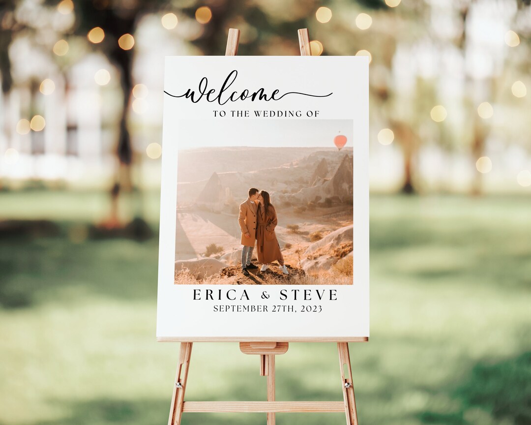 Photo Wedding Welcome Sign, Picture Welcome Wedding Sign Template ...