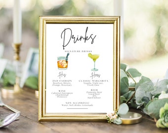 Modern Bar Sign Template Minimalist Printable Bar Menu - Etsy