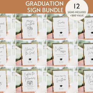 Graduation Party Sign Bundle Template, Graduation Table Signs, Grad ...
