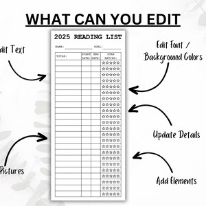 Reading List Bookmark Printable Template, Book Club Book Tracker ...