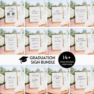 Graduation Party Sign Bundle Template, Graduation Table Signs, Grad ...