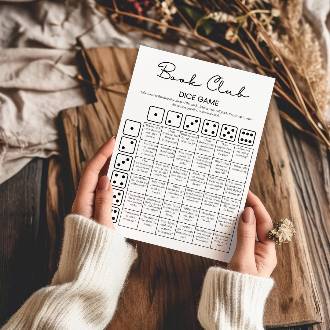 Book Club Dice Game, Reading Group Discussion Questions, Book Club Game ...