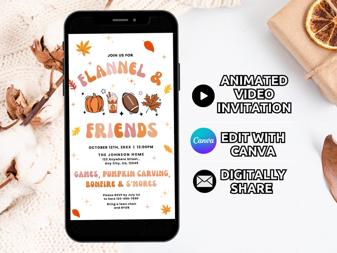 Digital Fall Harvest Party Invitation Template, Fall Festival Invite ...