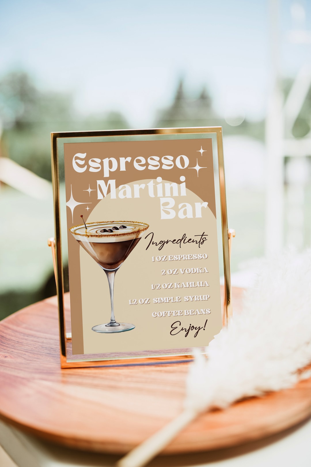 Espresso Martini Bar Sign, Espresso Martini Cocktail Print, Signature ...