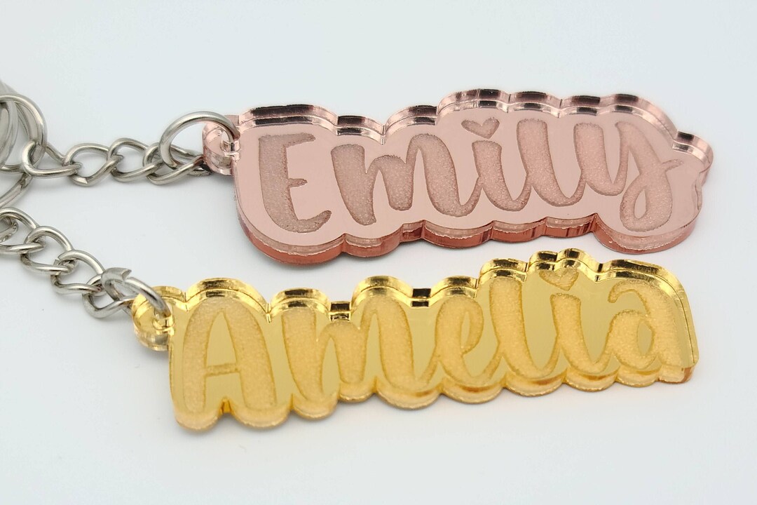 Personalized Keychain - Mirrored Acrylic | Birthday Gift | Graduation ...