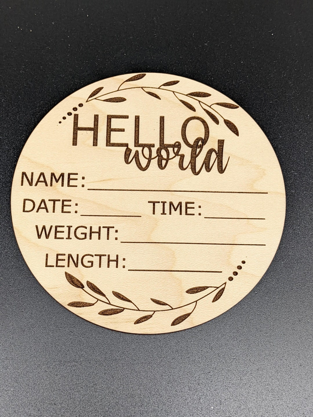 Hello World Wood Sign | Birth Stats Sign | Birth Announcement Sign - Etsy