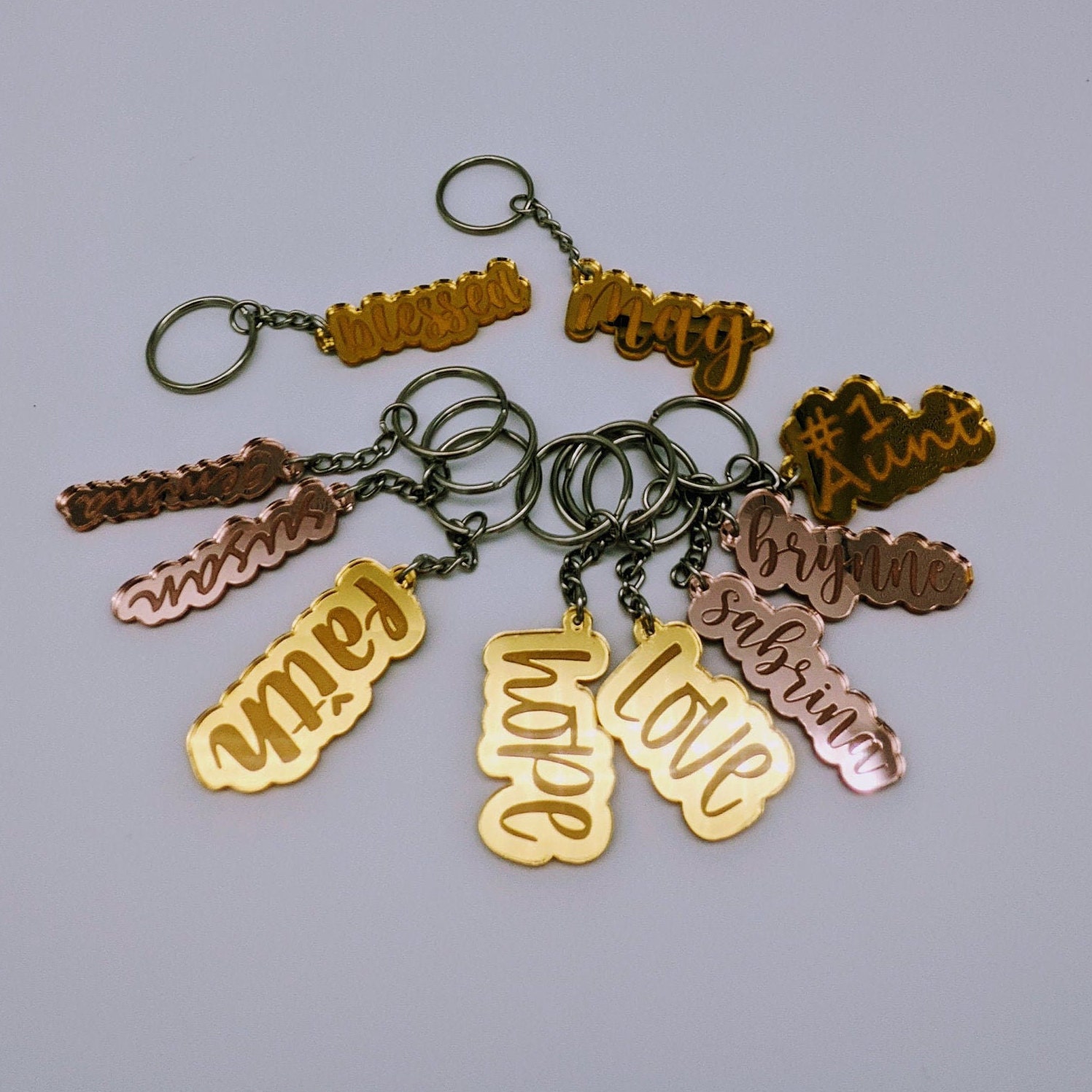 Personalized Keychain - Mirrored Acrylic | Birthday Gift | Graduation ...