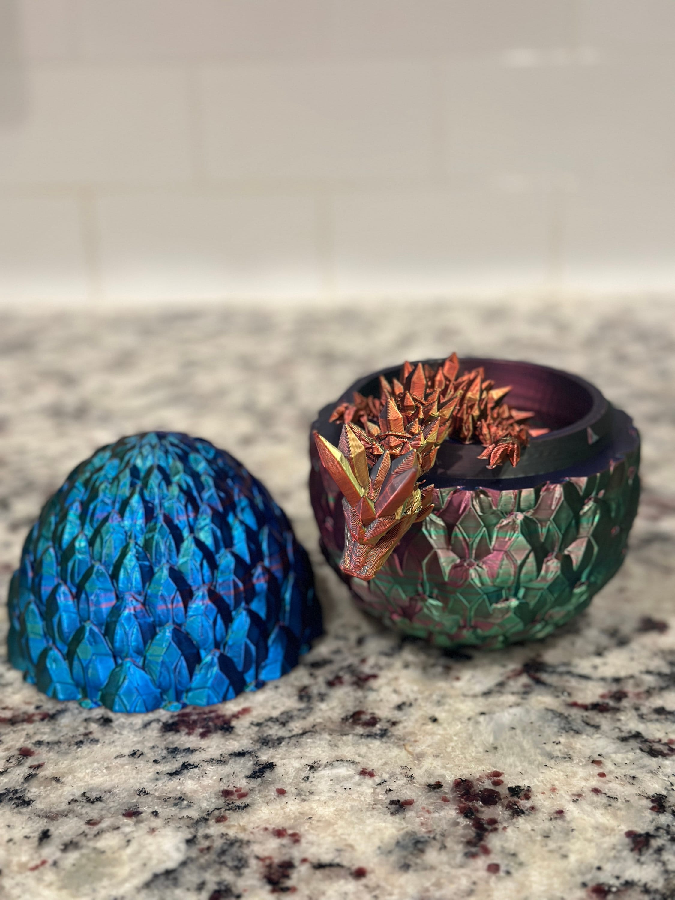 3D Printed Crystal Dragon Egg With Crystal Dragon Mystery Dragon Egg ...