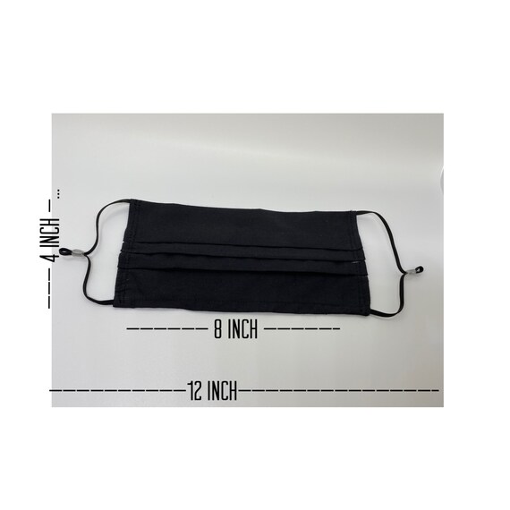 Black face mask 2 layers reusable cotton small kids | Etsy