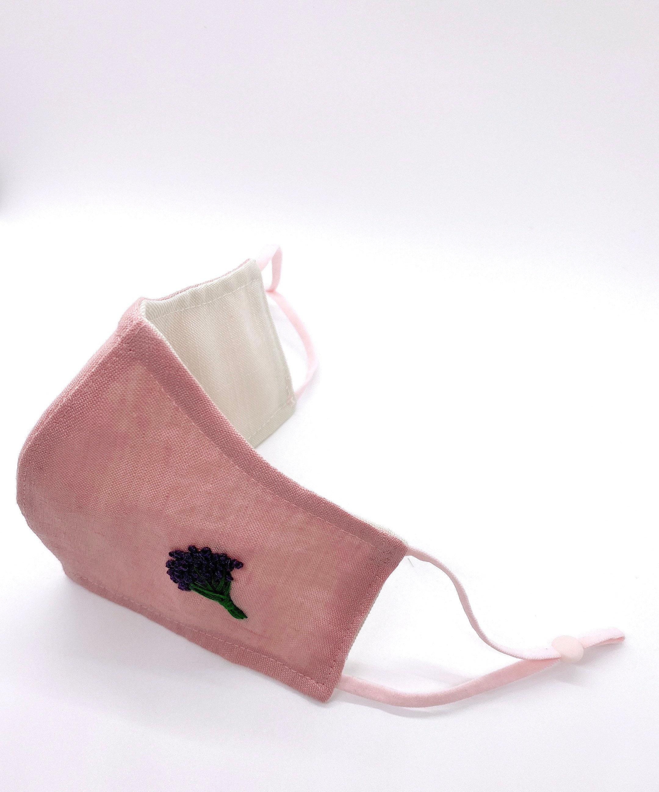 Linen Face Mask Embroidery Line Face Mask Linen Seersucker Mask Light ...