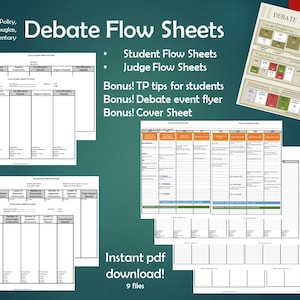 Debate Flow Sheets (team Policy, Lincoln Douglas, Parli) - Etsy